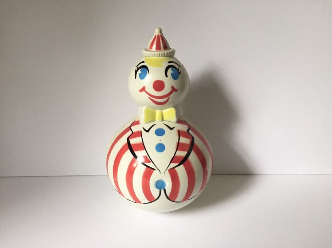 Vintage Roly Poly Clown Toy - Etsy