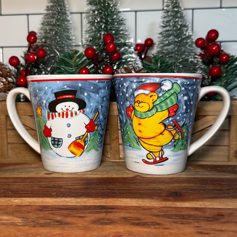 Enesco Christmas Mugs - Etsy