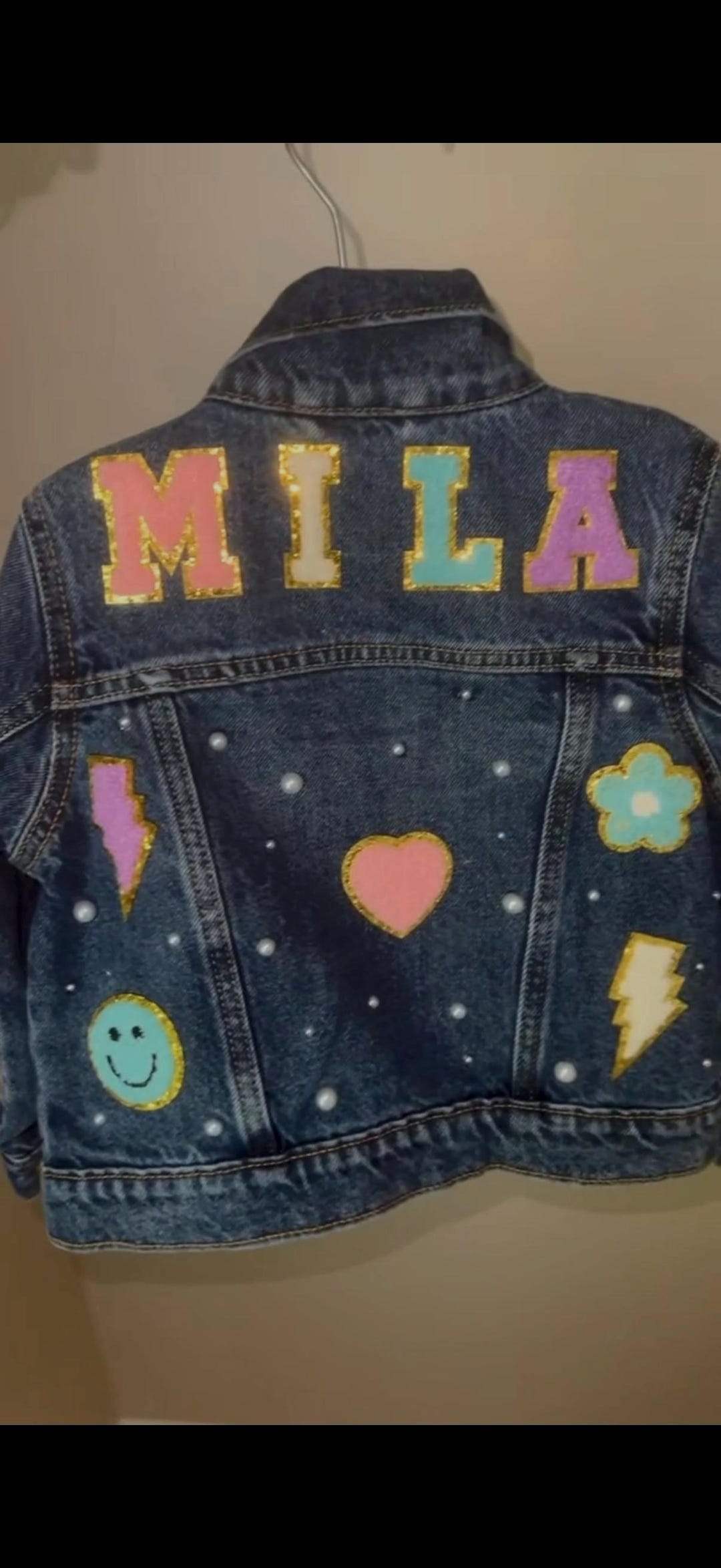 Personalized Jean Jacket With Patches, Pearls, and Rhinestones - Etsy