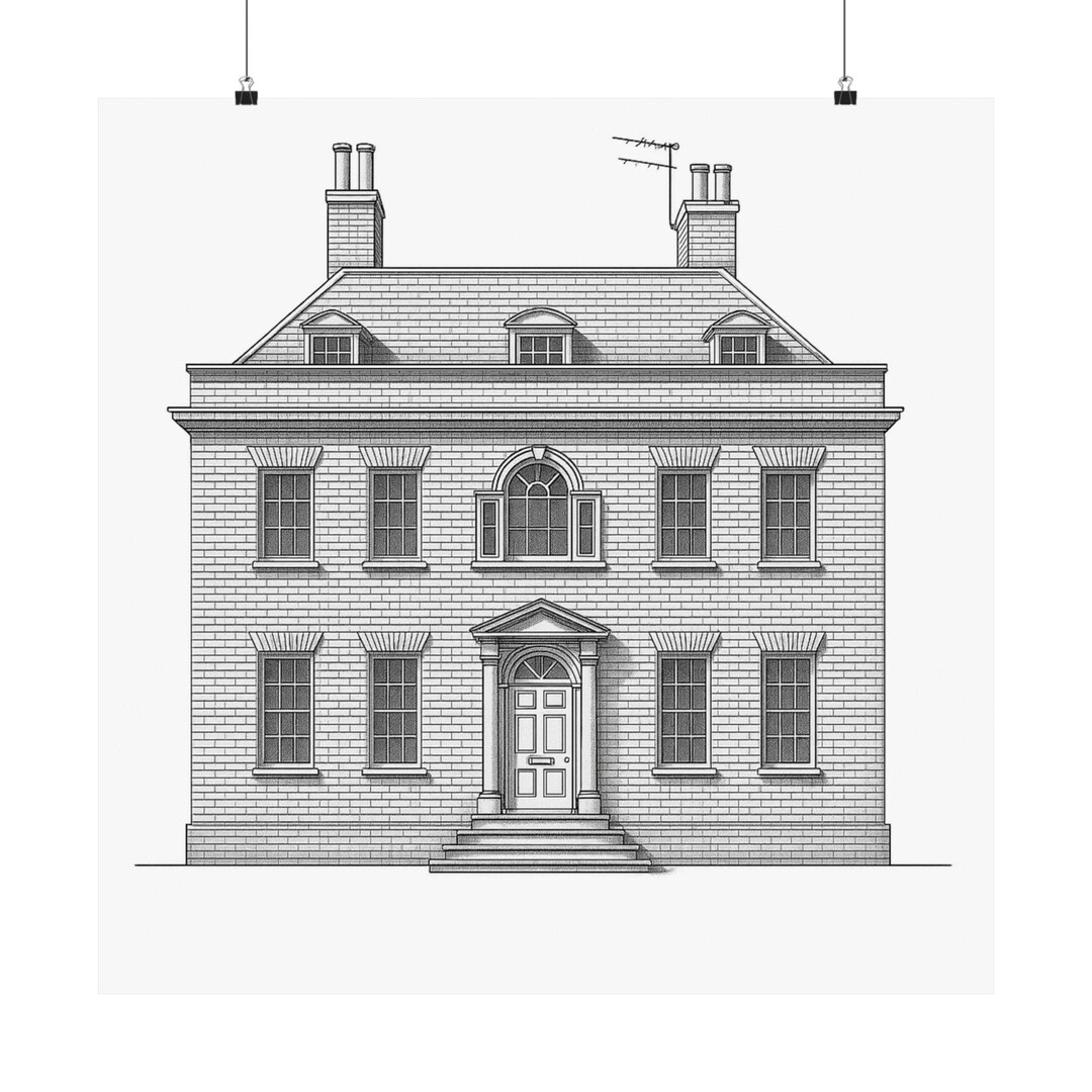 Minimalist Architecture Poster, Black and White | Georgian Building #3 ...