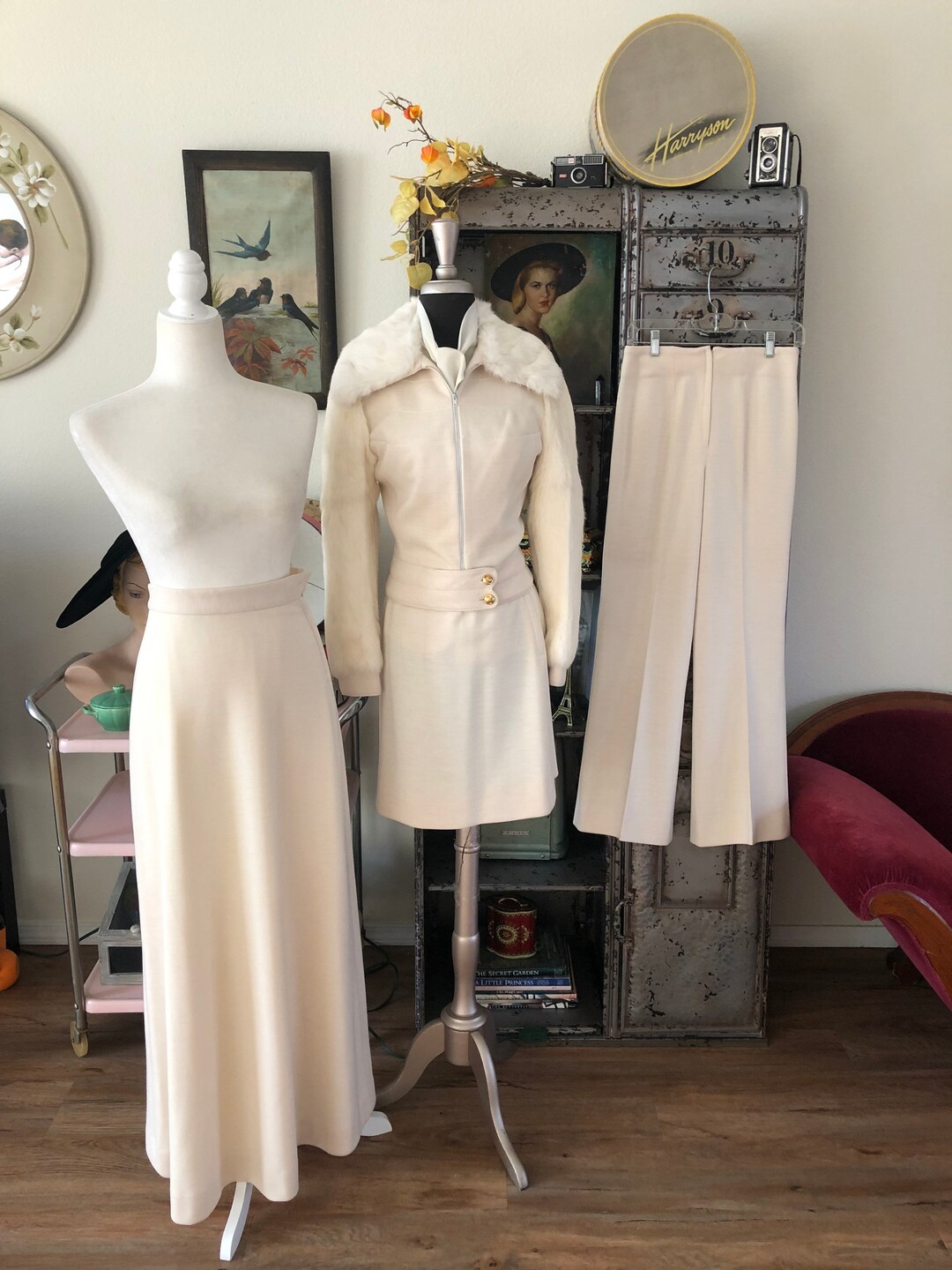 Vintage 1960's 70's Lilli Ann Knit Winter White 5 Piece Set S/XS - Etsy