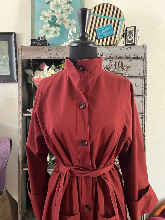 Vintage 1970's 80's Ox Blood Rain Jacket/ Dress S/M - Gem