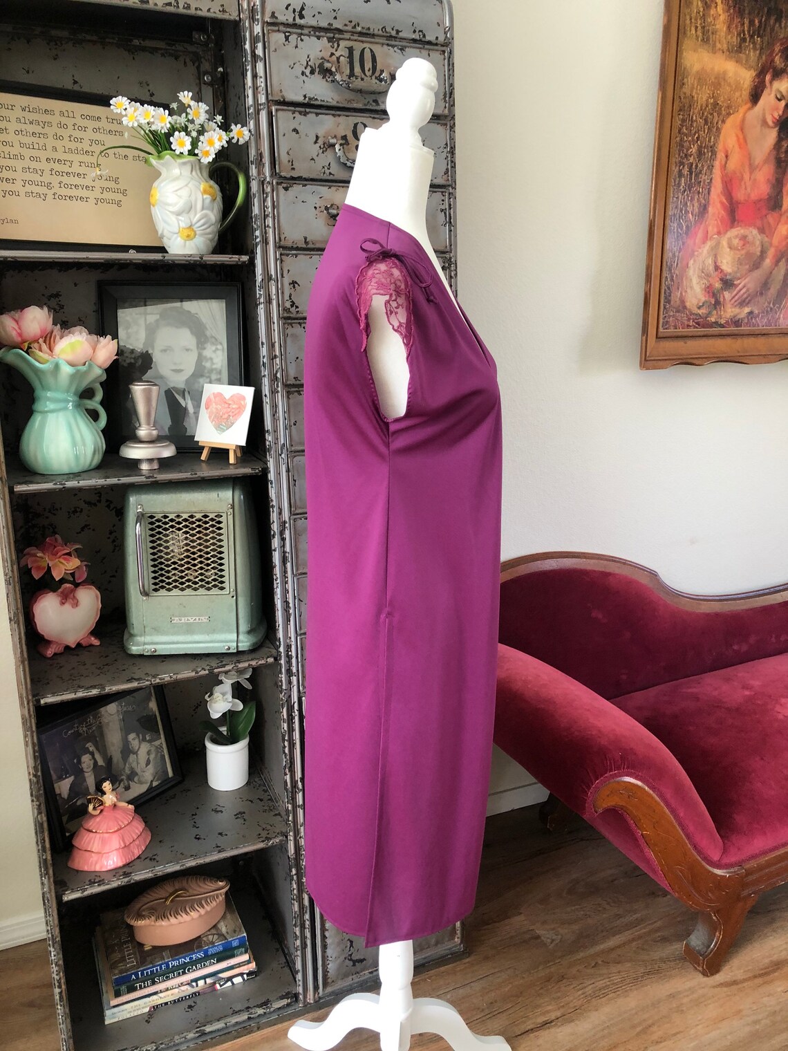 Vintage 1970's 80's Purple Nightie Cover S/M - Etsy