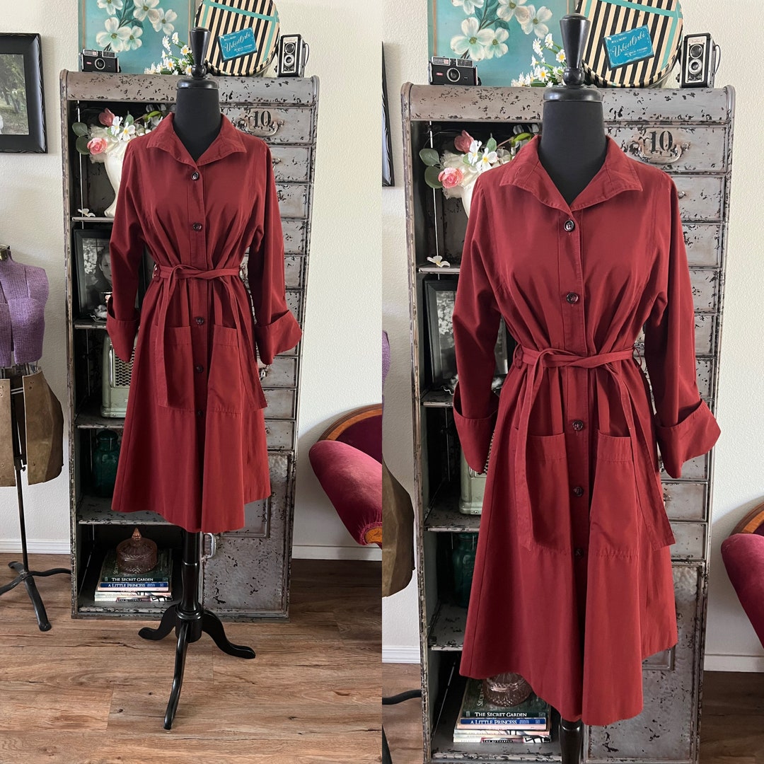 Vintage 1970's 80's Ox Blood Rain Jacket/ Dress S/M - Etsy