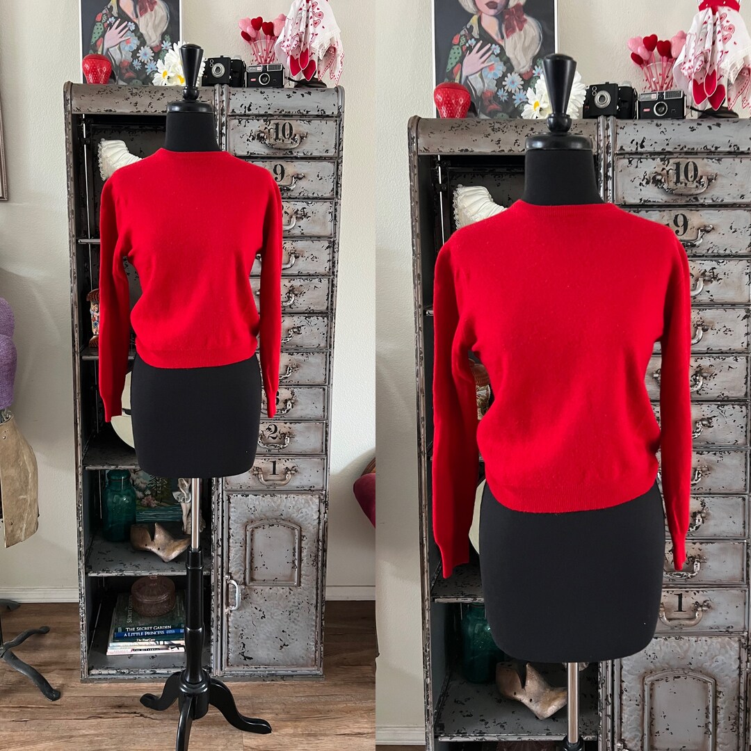 Vintage 1950's Jantzen Red Wool Sweater Medium - Etsy