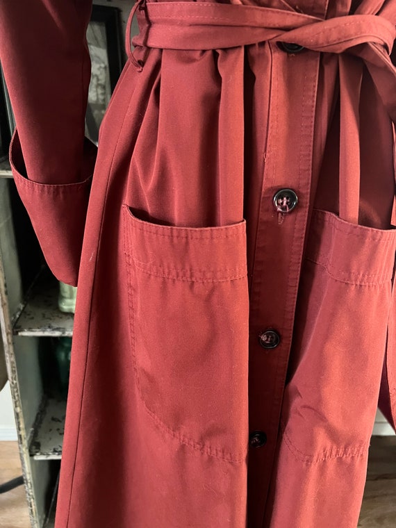 Vintage 1970's 80's Ox Blood Rain Jacket/ Dress S/M - Gem