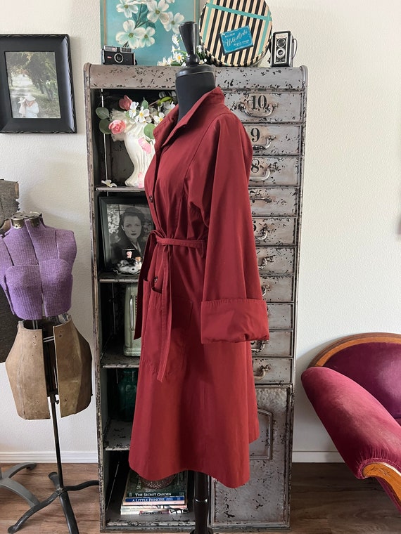 Vintage 1970's 80's Ox Blood Rain Jacket/ Dress S/M - Gem