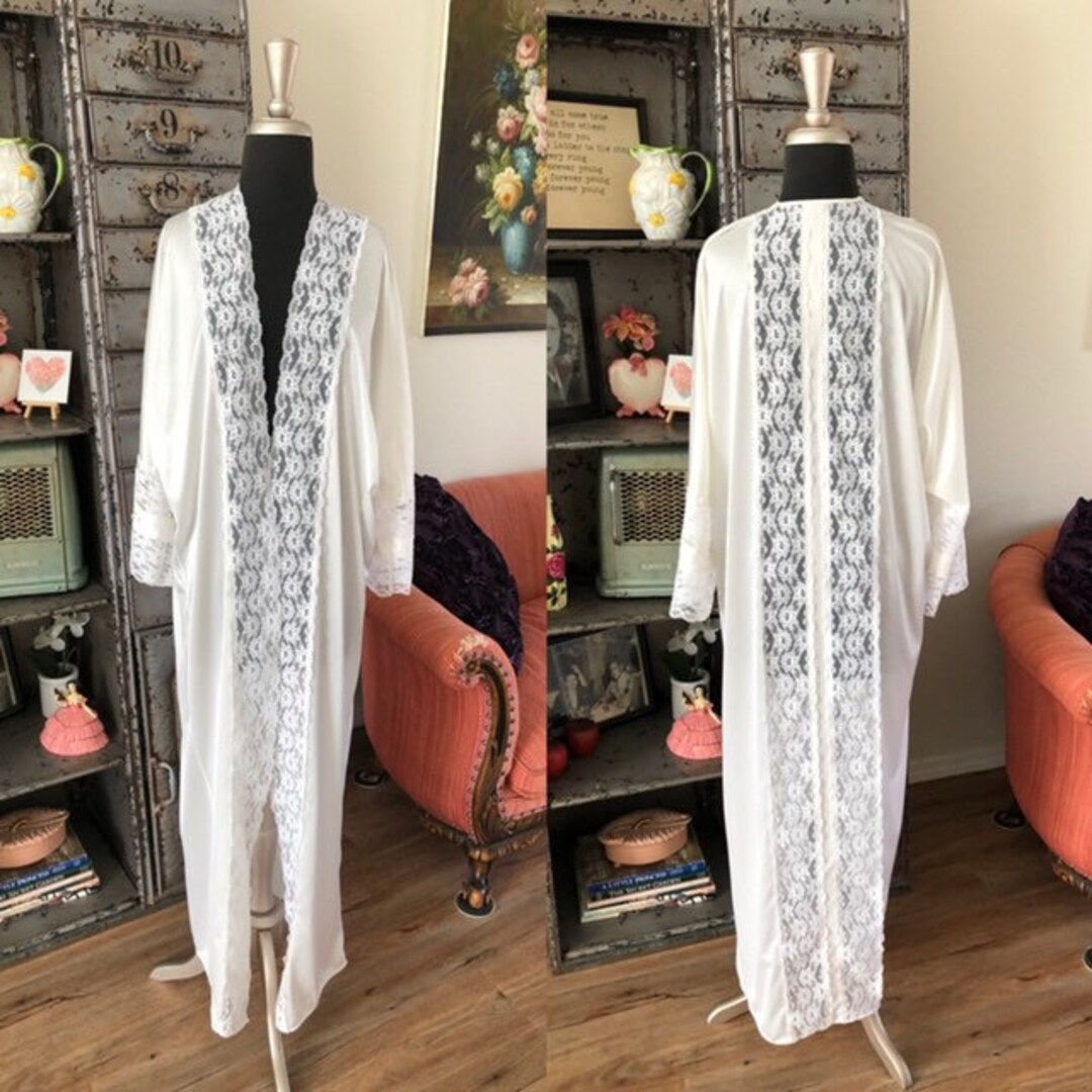 Vintage 1970's 80's White Nightie Cover Robe S/M/L - Etsy