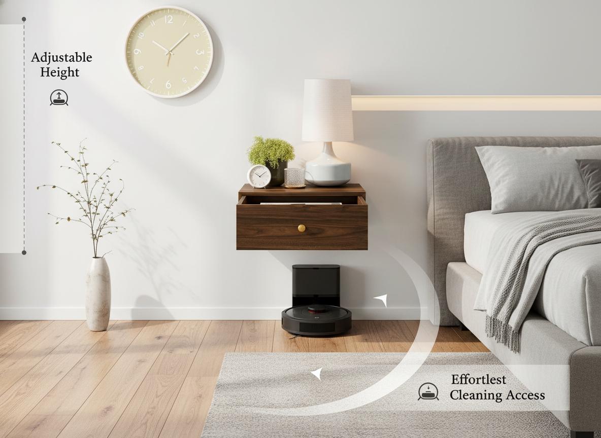 Floating Nightstand With Drawer, Wall Mounted Nightstand, Floating ...