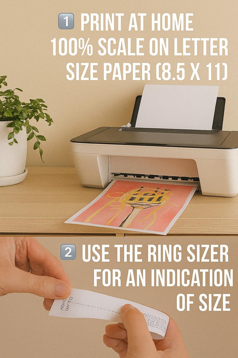 Printable Ring Size Chart & Ring Sizer – Instant Download Jewelry ...