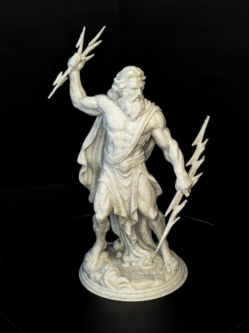 Zeus Statue - Greek God of Lightning, Marble Finish - Etsy
