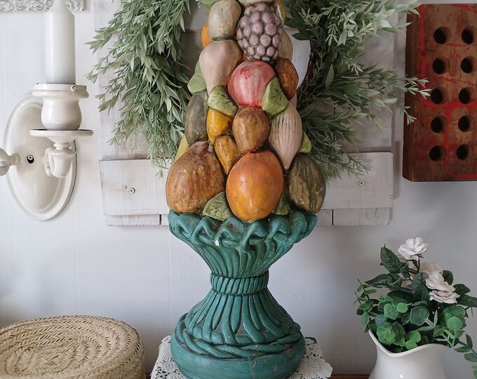 Vintage Extra Large Solid Ceramic Fruit Topiary Statue - Etsy