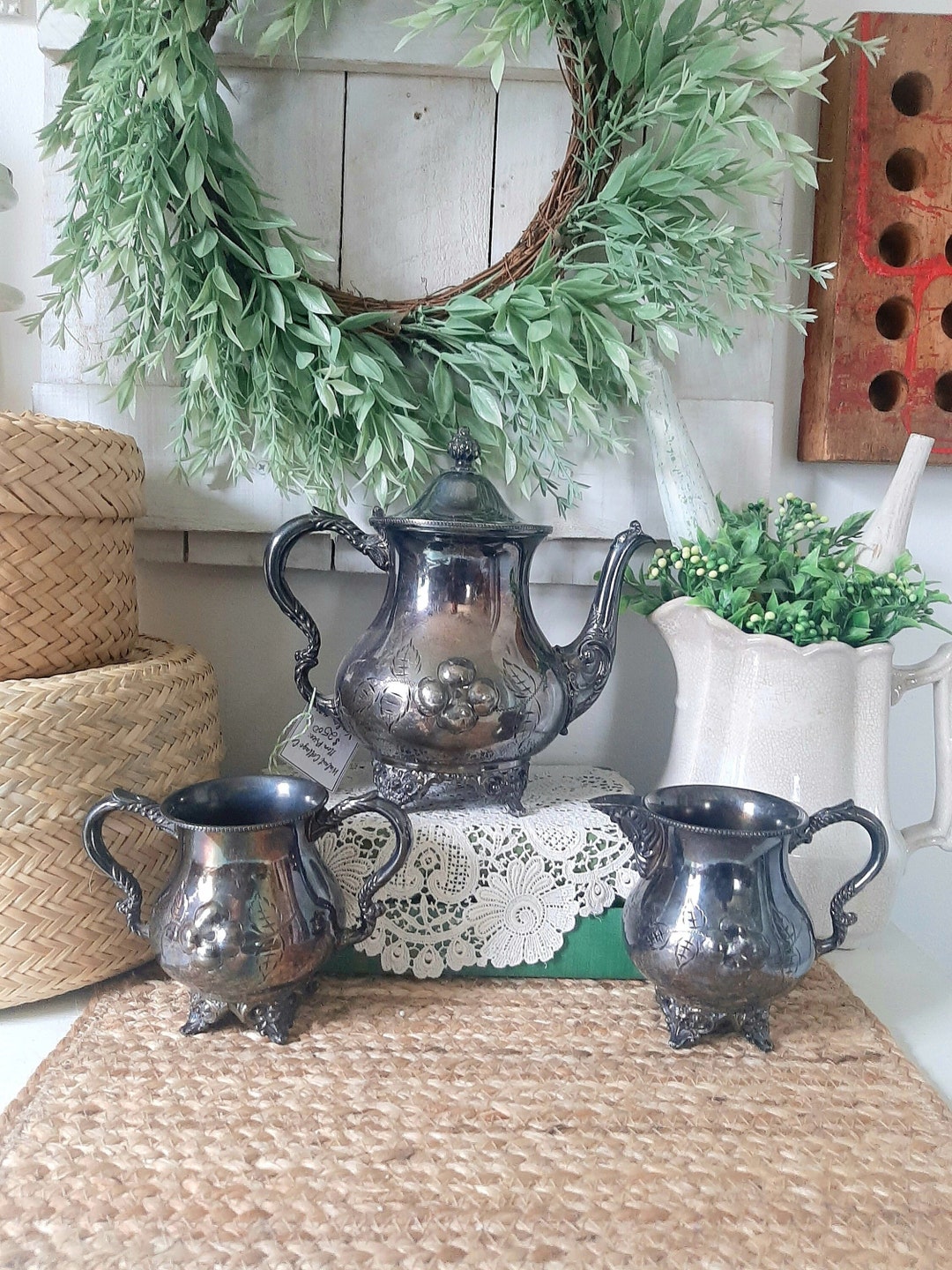 Vintage Manhatten Silver Co. Quadruple Silverplated Floral Engraved ...