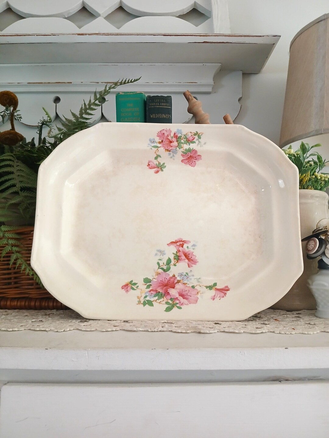 Vintage Taylor Smith and Taylor Paramount Ivory Pink Floral Aged ...