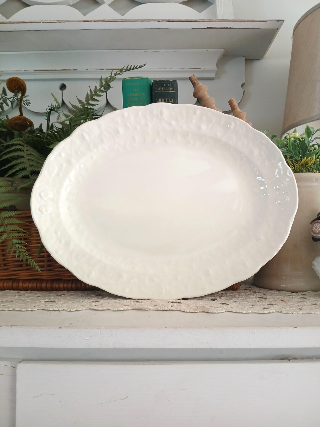 Vintage Steubenville Popegosser Rose Point Floral Embossed White ...