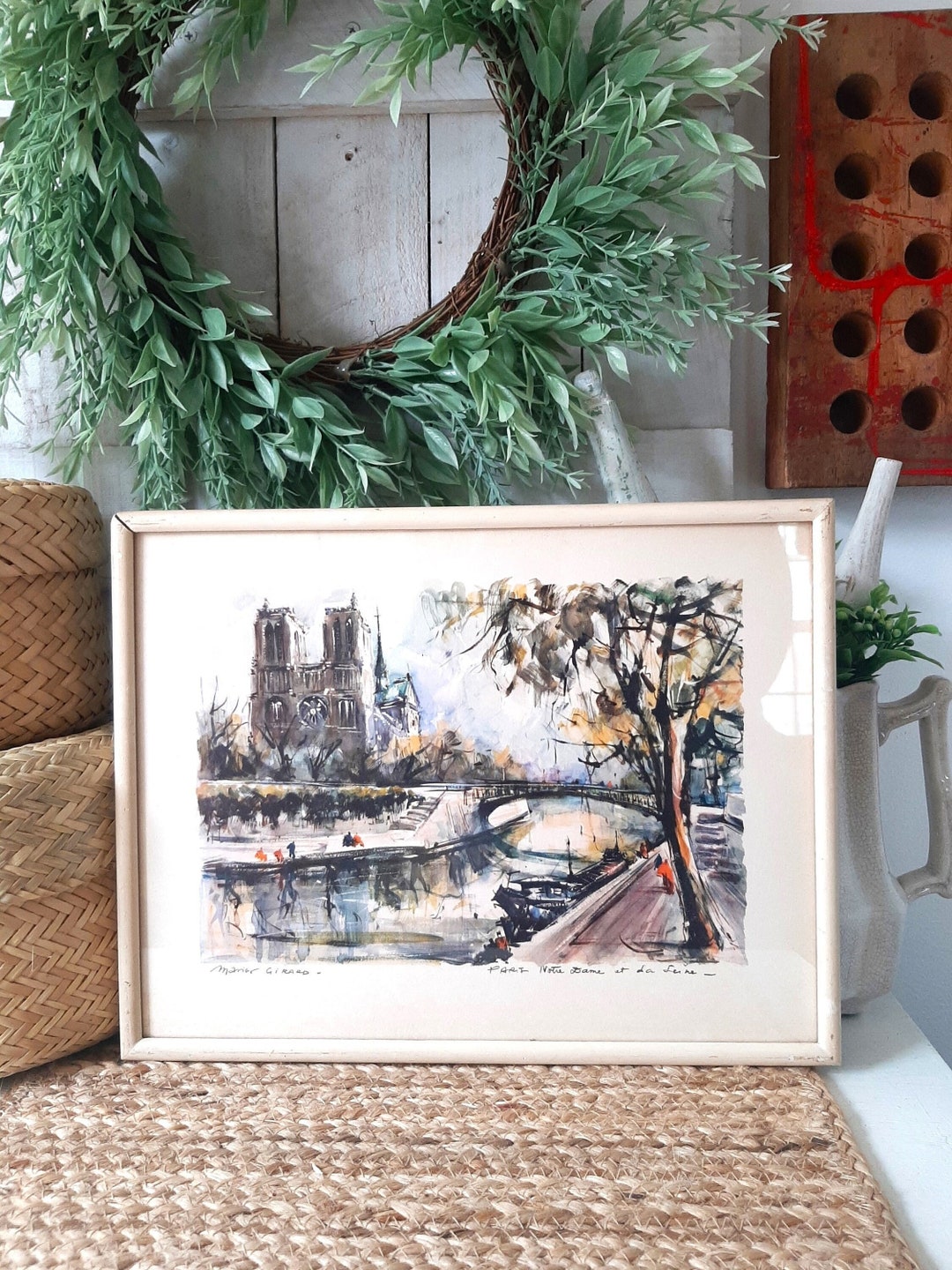 Vintage 1950's Mid Century Marius Girard Paris Notre-dame - Etsy