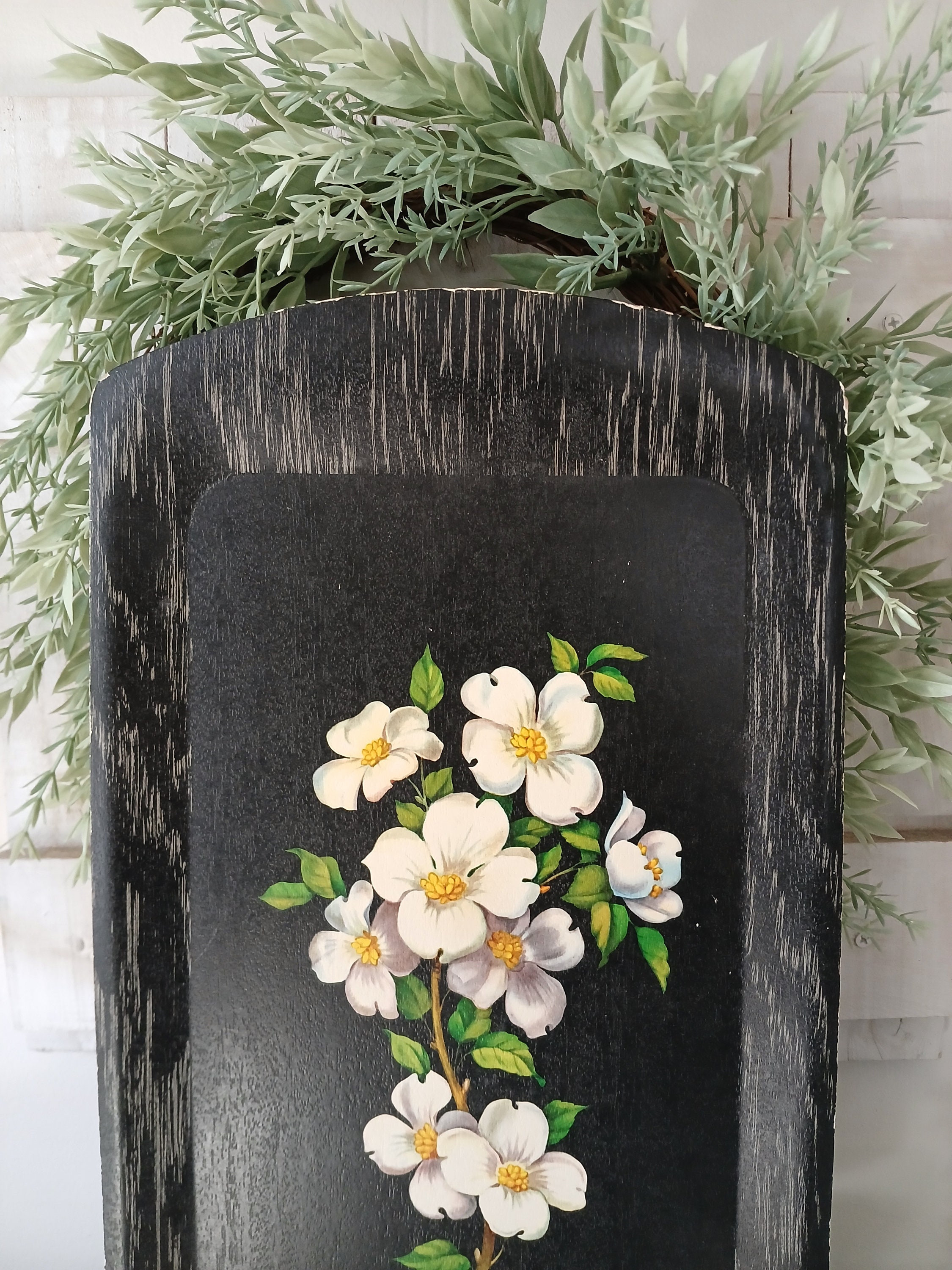 Vintage Kentley White Floral Apple Blossom Black Tray - Etsy