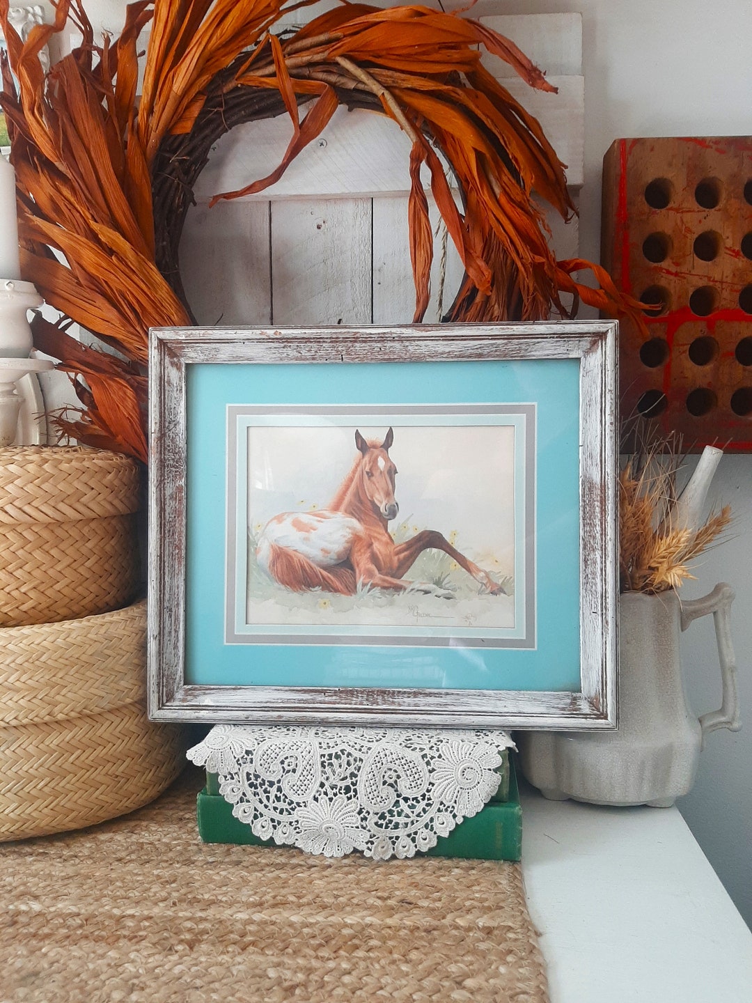 Vintage Bruce Greene Appaloosa Foul Horse Framed Art Print Signed BR ...