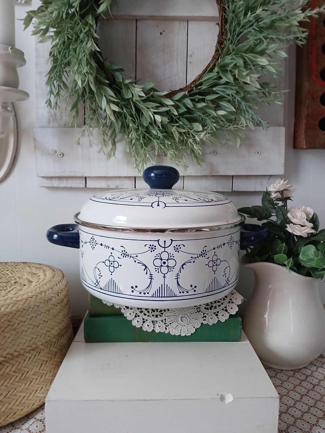 Vintage Villeroy & Bach Prinz Blue and White Dutch Oven Stock Pot ...