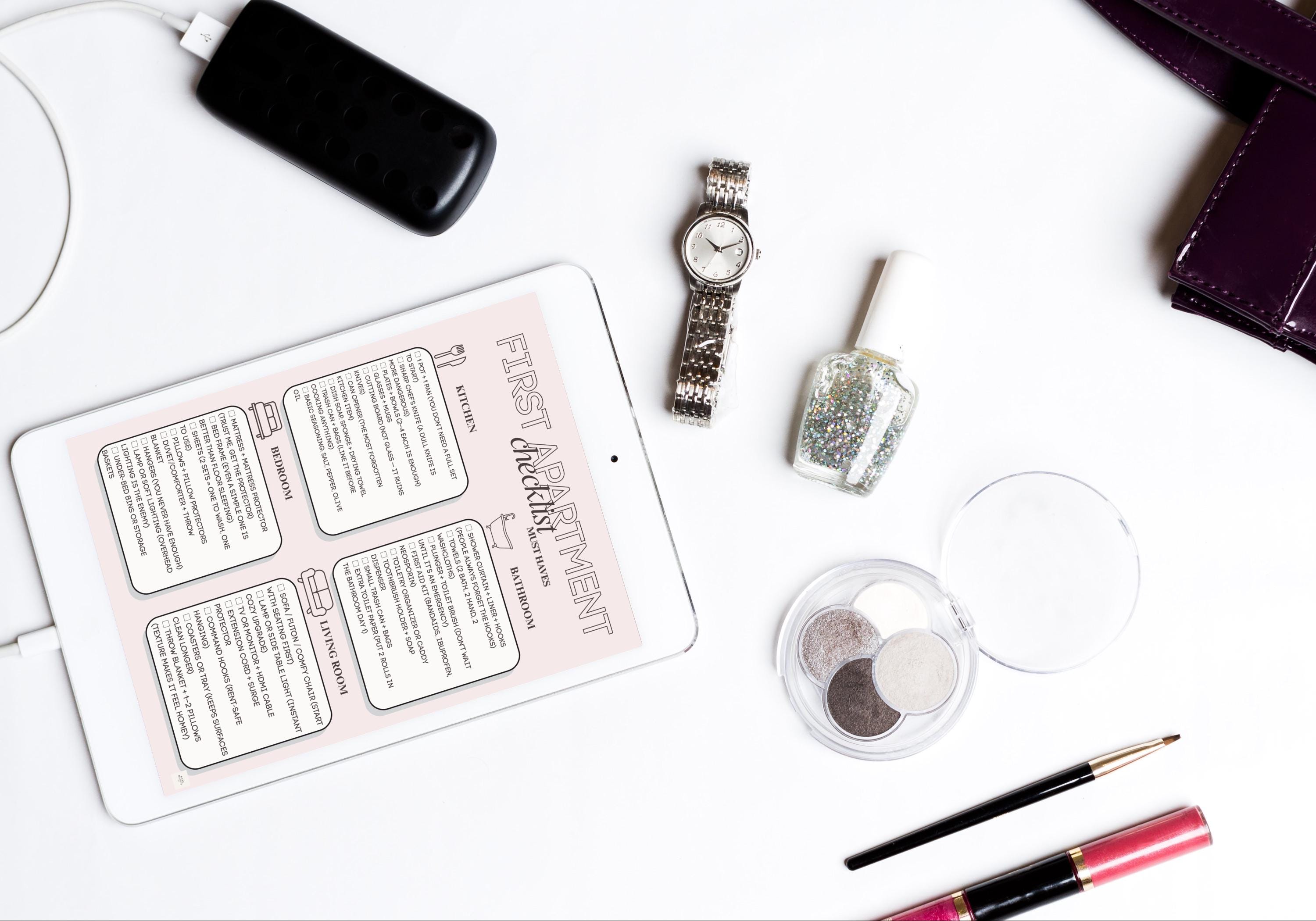 First Apartment Essentials Checklist Printable | Editable Canva ...
