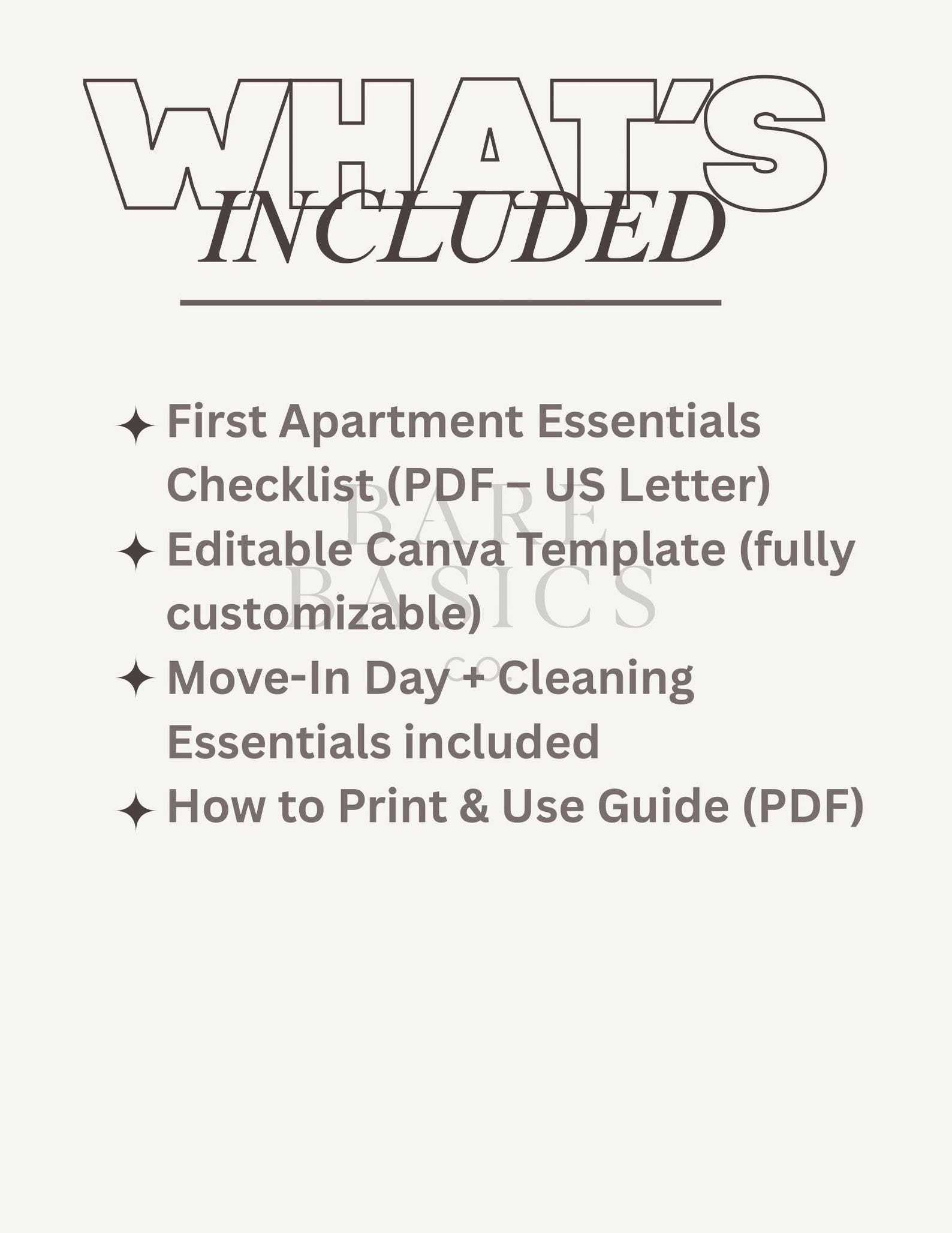 First Apartment Essentials Checklist Printable | Editable Canva ...