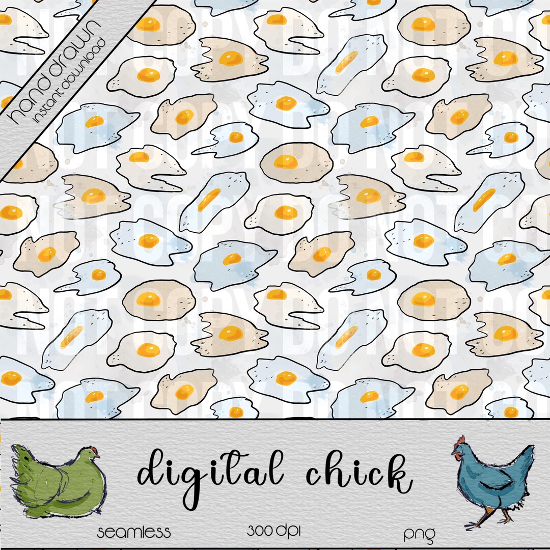 Fried Egg Repeating Seamless Pattern - Etsy