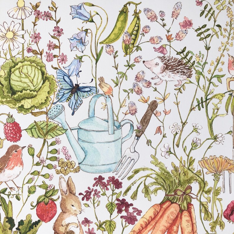 Country Garden Peter Rabbit Watercolour Giclée Fine Art - Etsy