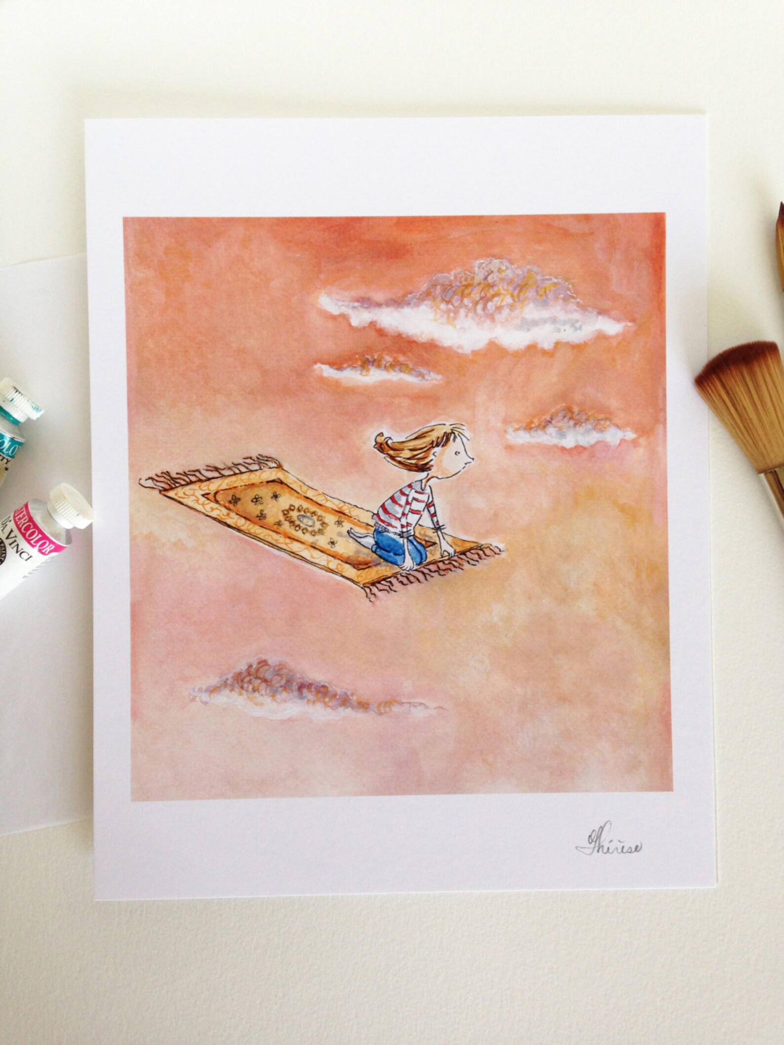 Magic Carpet Ride, 8x10 Print From Original Watercolour Illustration - Etsy
