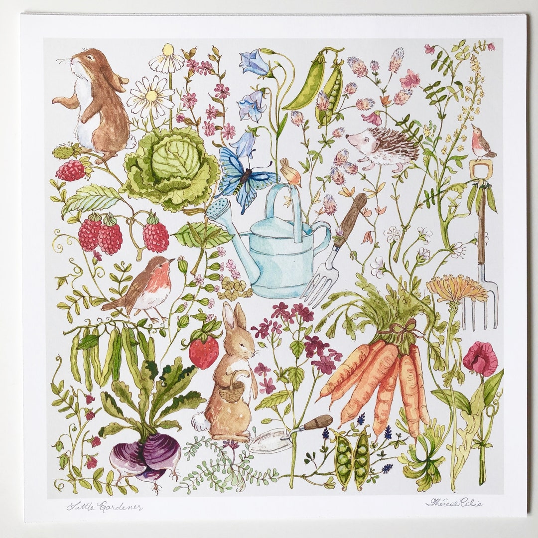 Country Garden Peter Rabbit Watercolour Giclée Fine Art - Etsy