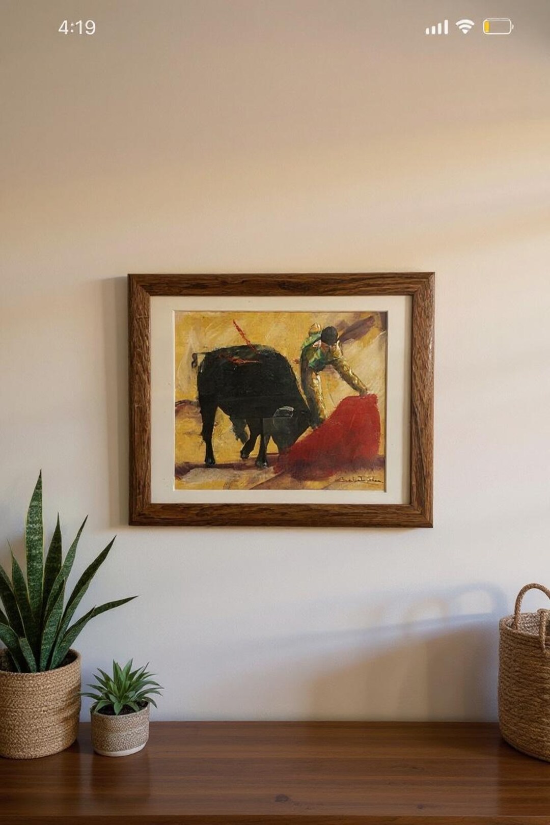 Vintage Matador Bullfighter Oil Painting Rare Original Art Signed ...