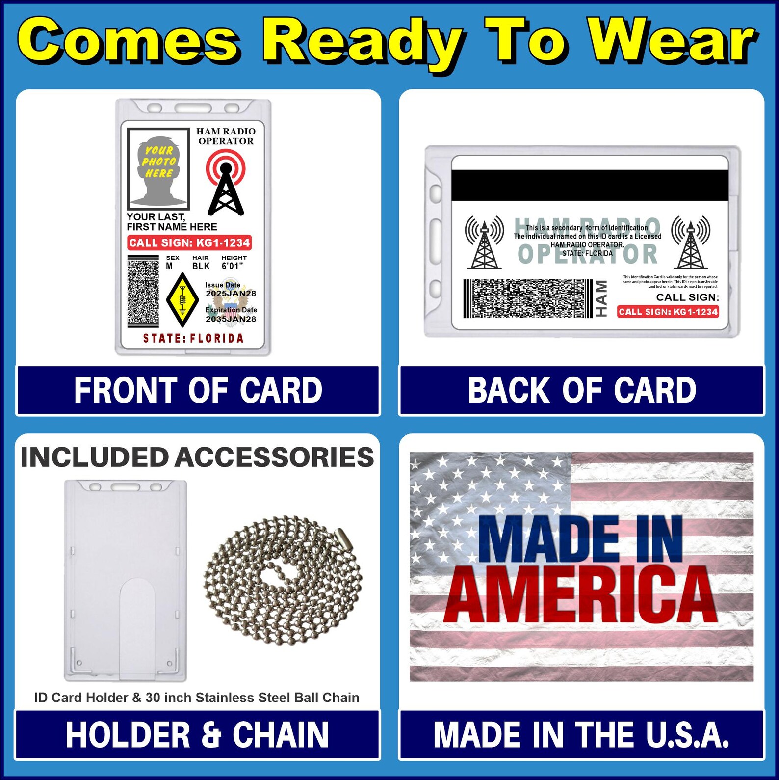 HAM RADIO Identification Card [custom With Your Photo and Info] Amateur ...