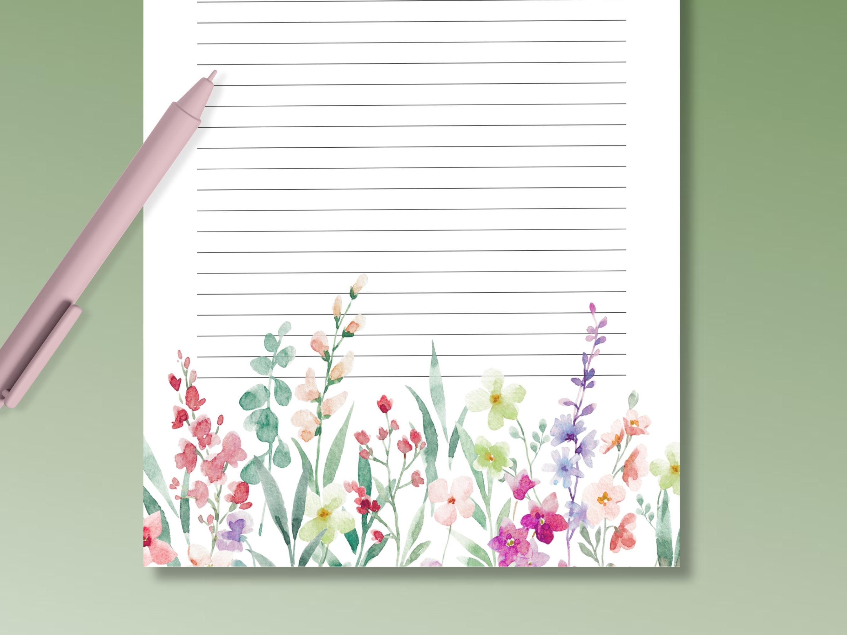 Printable Stationery Floral, Writing Paper Flowers, Letter Paper ...