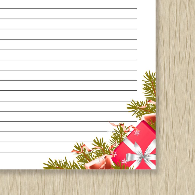 Printable Christmas Tree and Stockings Stationery, Holiday Letter Paper ...