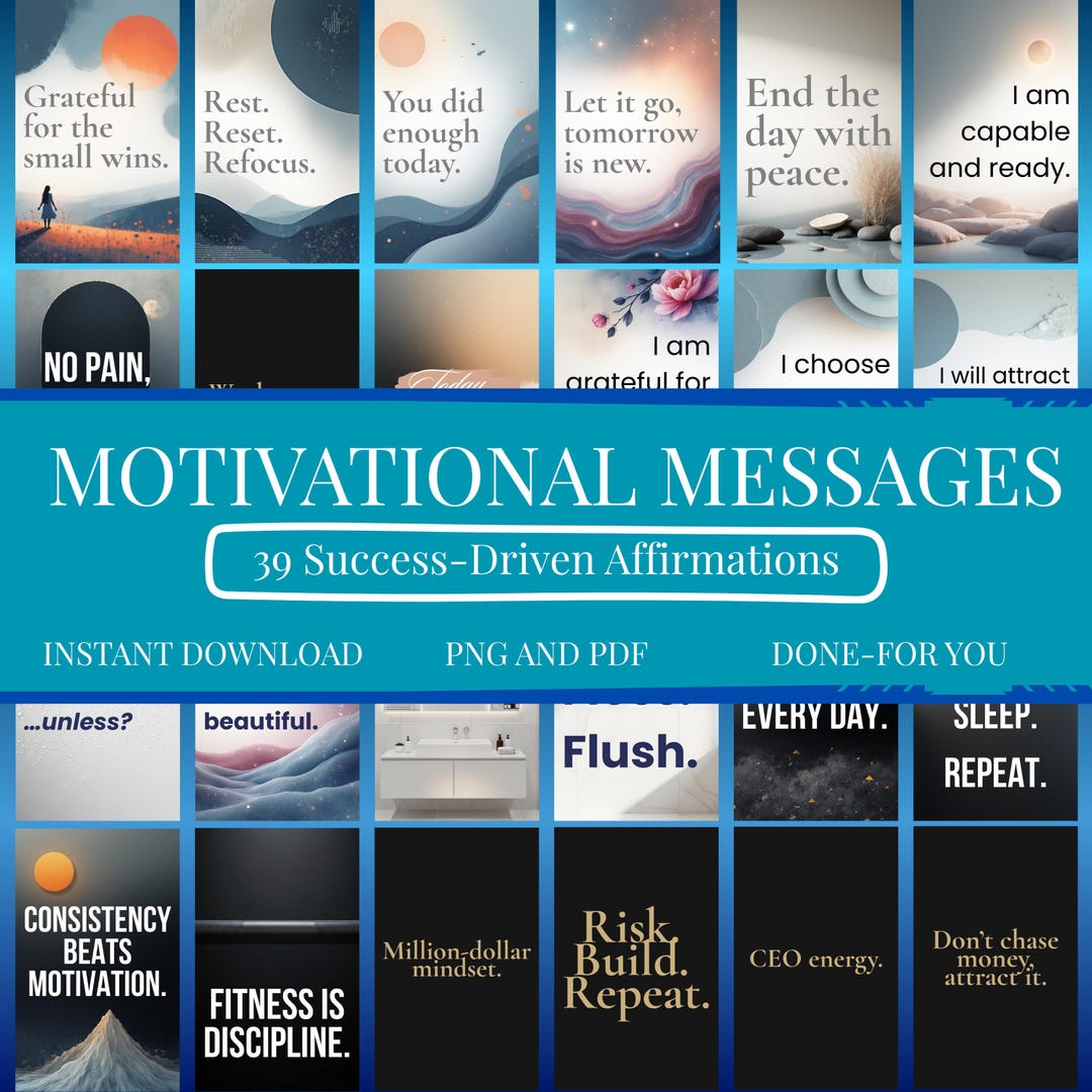 39 Motivational Messages & Success Affirmations | Instant Download PDF ...