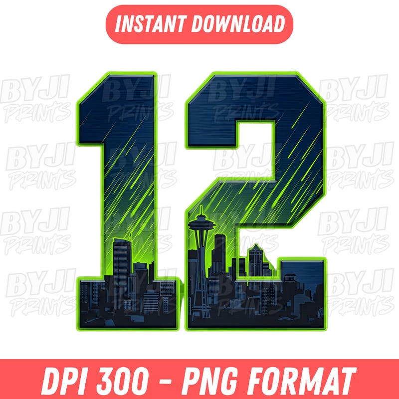 Seattle Seahawks 12 Png - Etsy