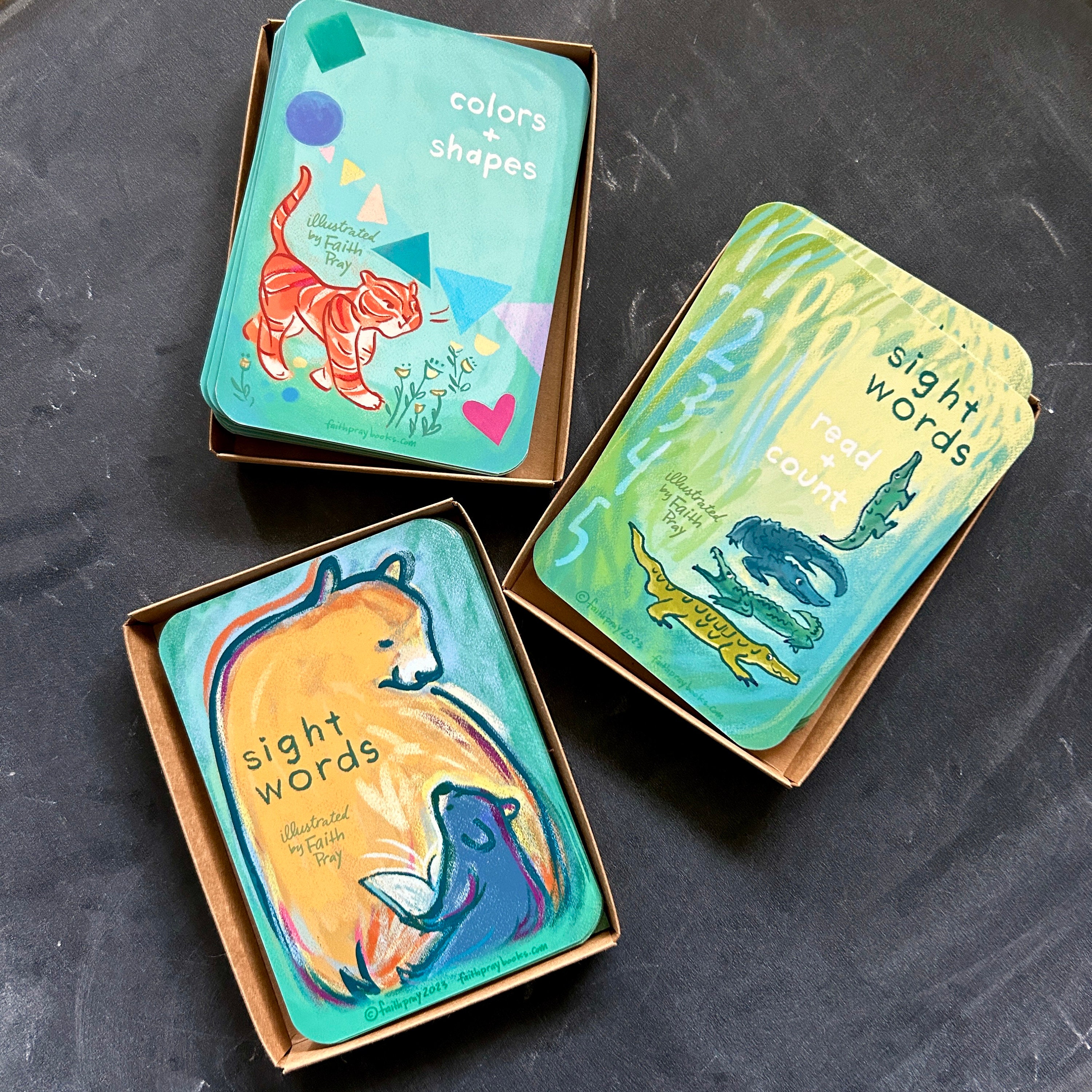 Illustrated Flash Cards, 3 Sets - Etsy