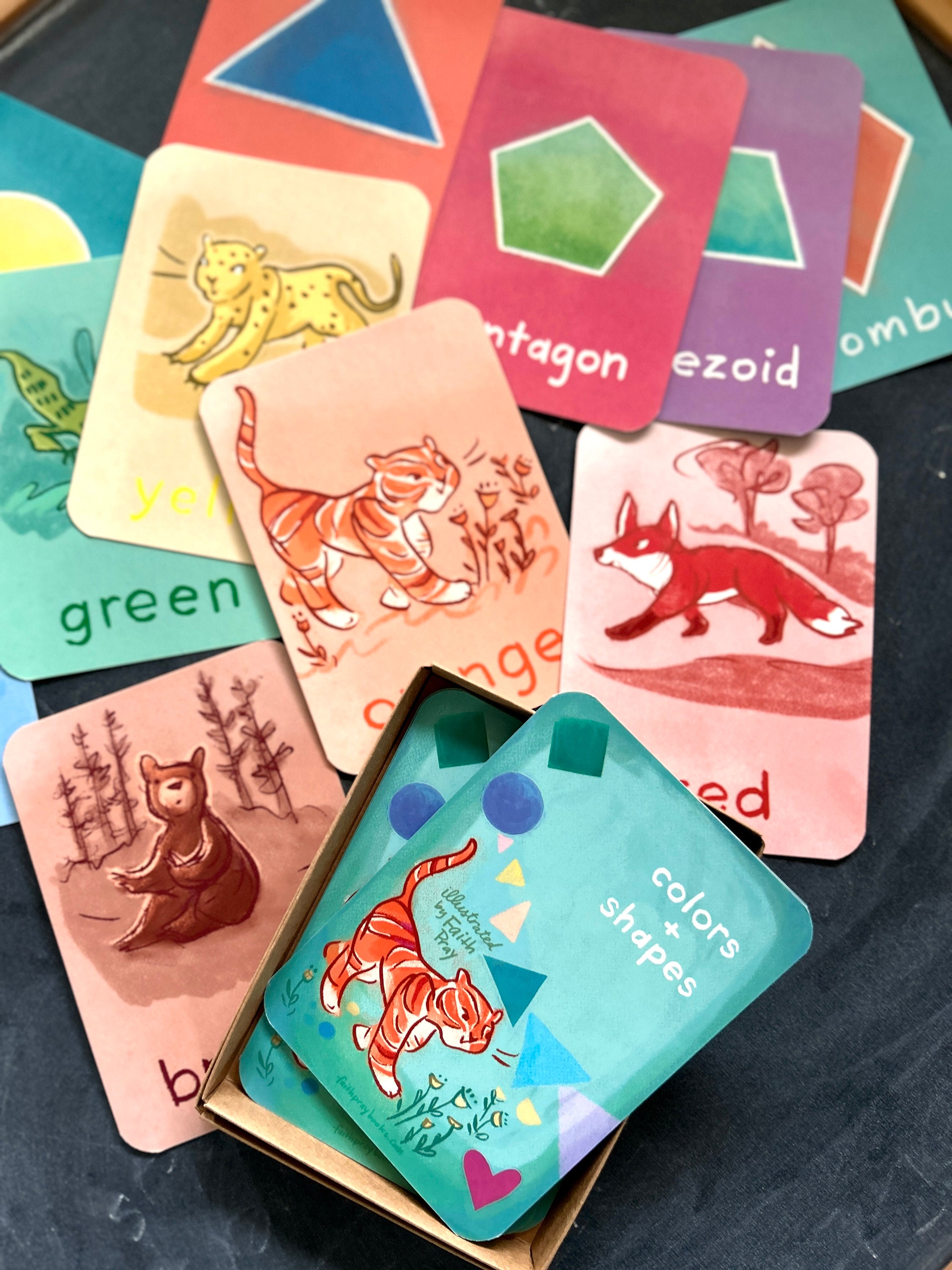 Illustrated Flash Cards, 3 Sets - Etsy