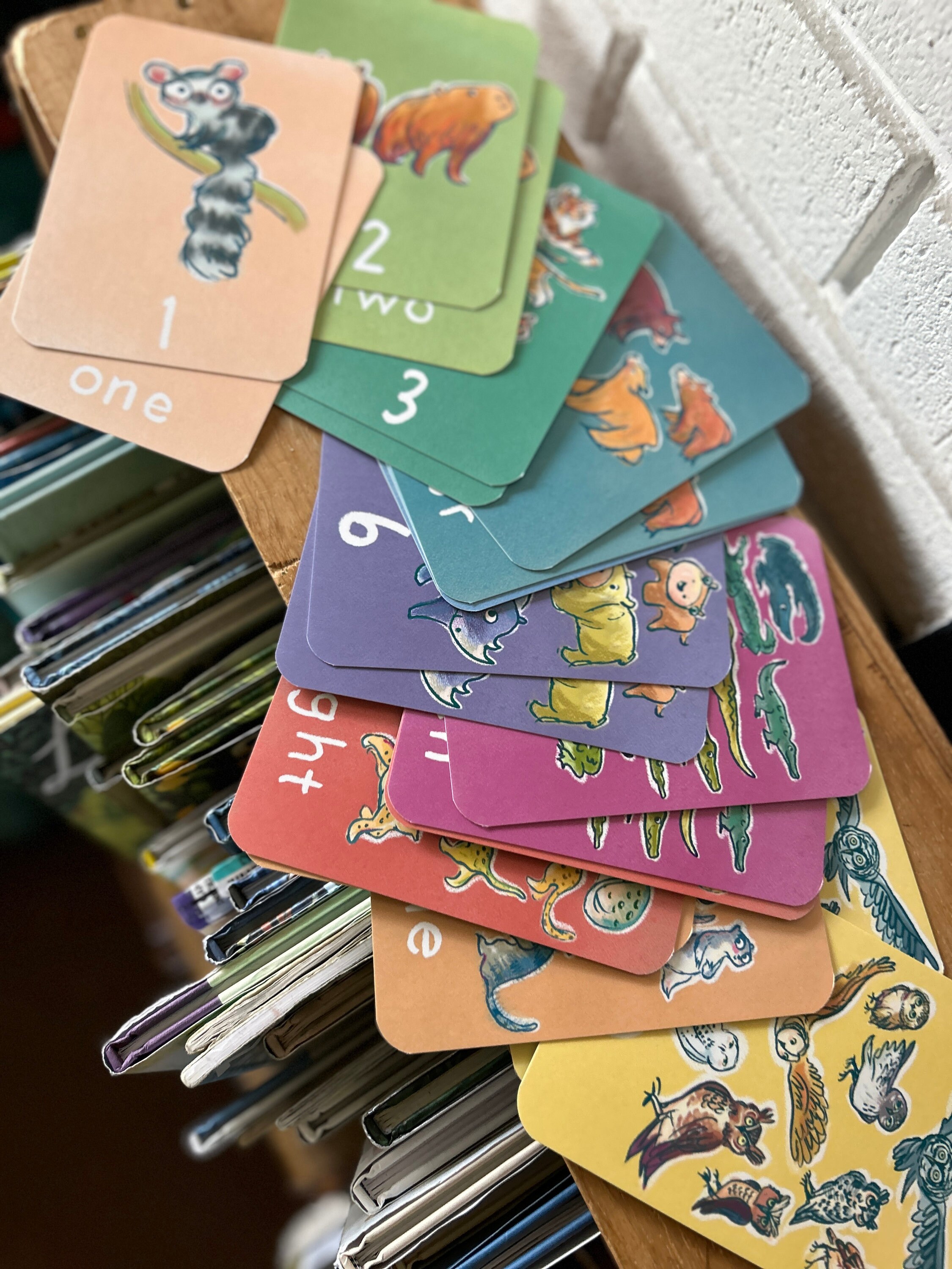 Illustrated "read + Count" Flash Cards - Etsy