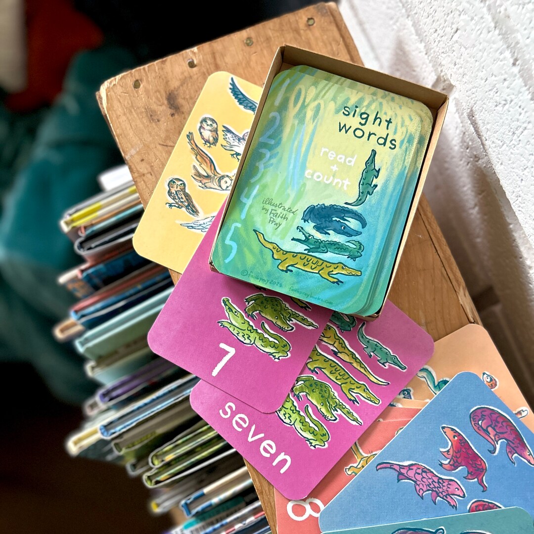 Illustrated read Count Flash Cards - Etsy