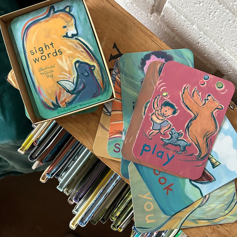 Illustrated Flash Cards, 3 Sets - Etsy