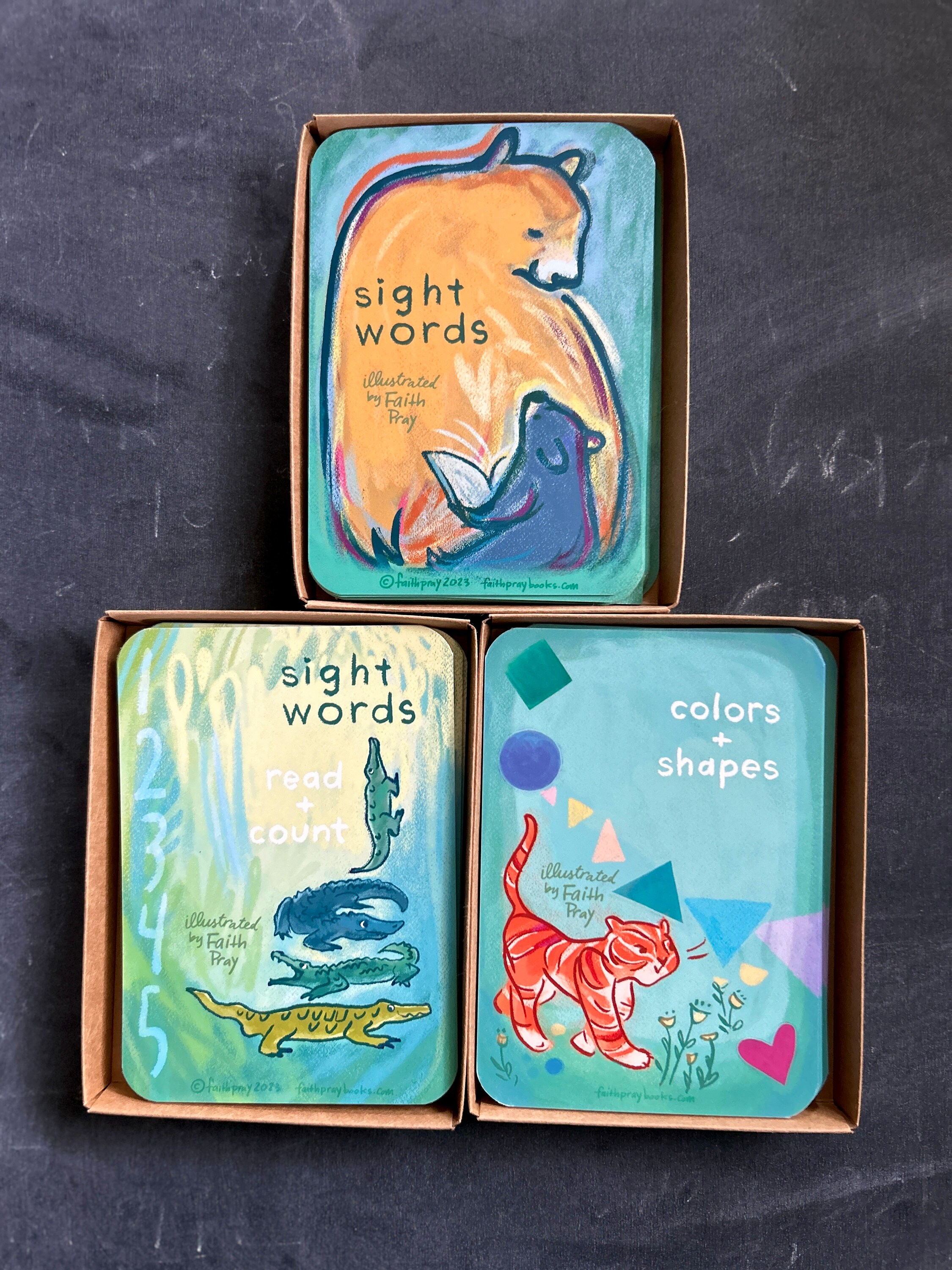 Illustrated Flash Cards, 3 Sets - Etsy
