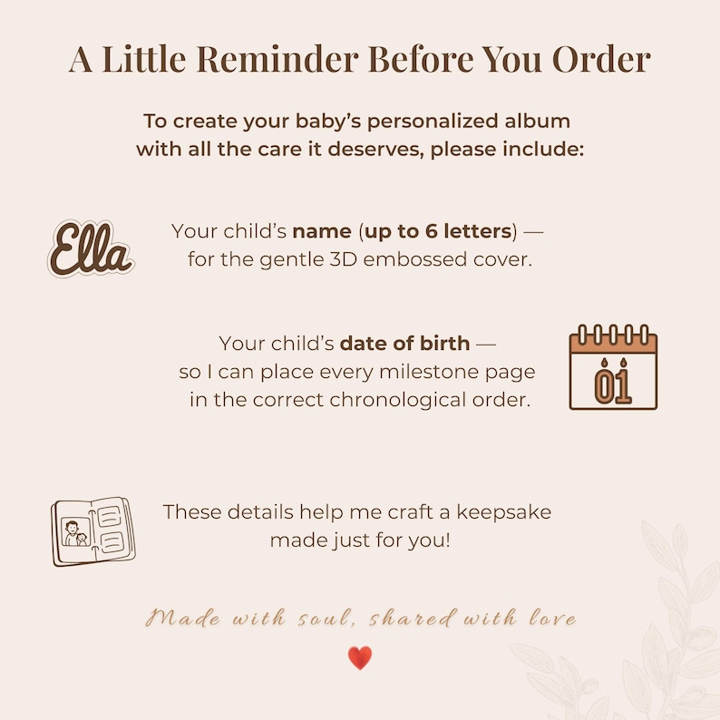 Handmade Baby Memory Book, Baby's First Year, Personalized Photo Album ...