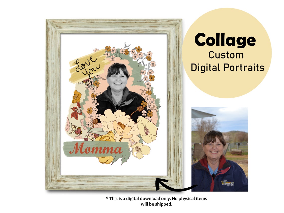 Custom Portrait Collage Digital Portrait Collage - Etsy
