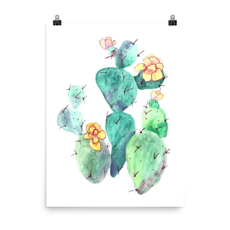 Cactus Watercolor Painting Poster | Etsy