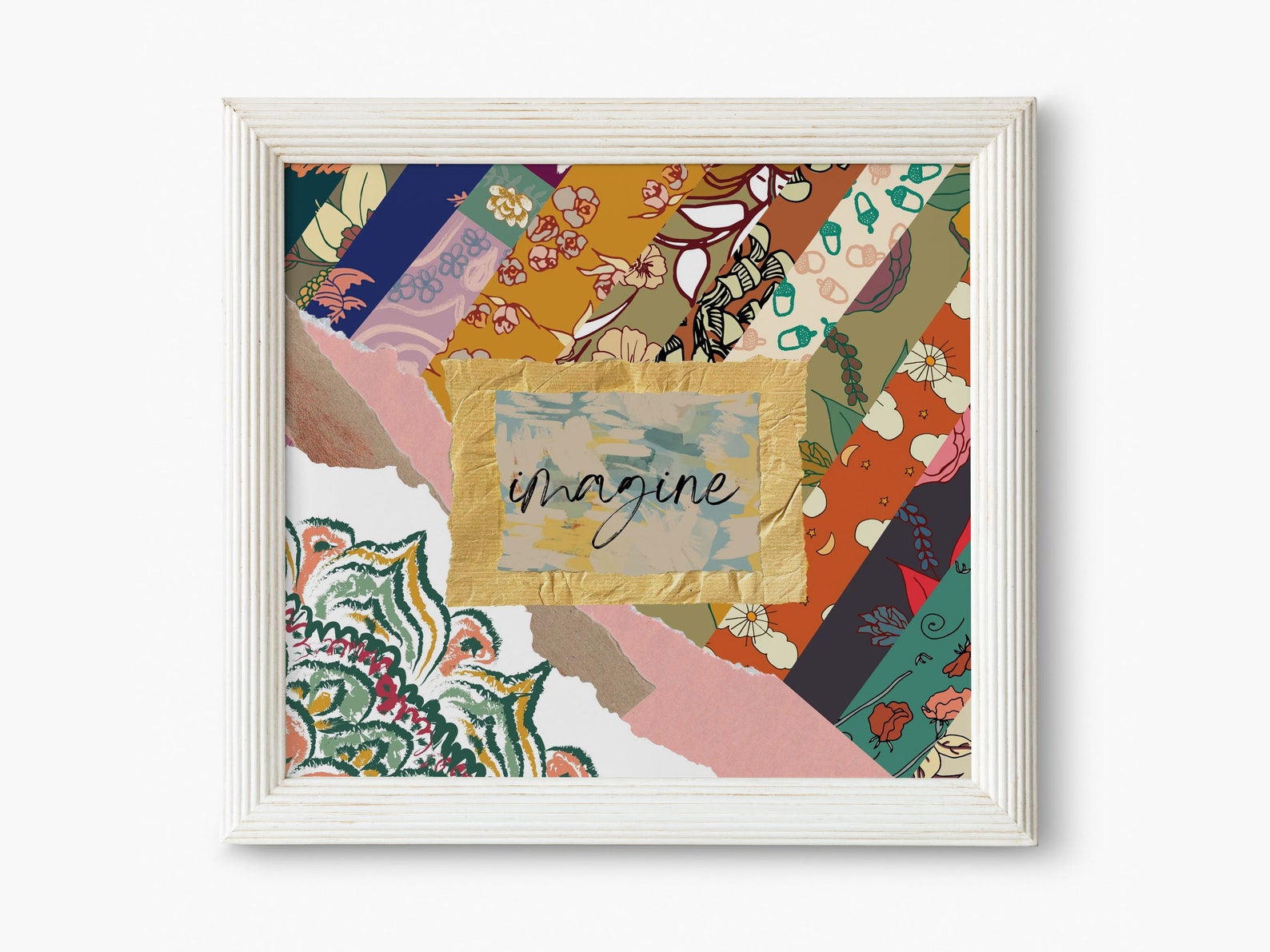 Imagine Collage Art, Printable Collage Art, Inspirational Art Print ...