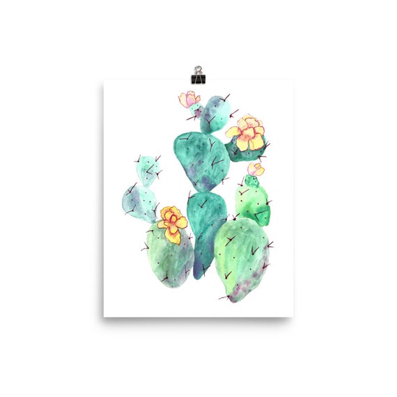 Cactus Watercolor Painting Poster | Etsy