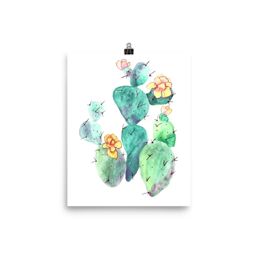 Cactus Watercolor Painting Poster | Etsy