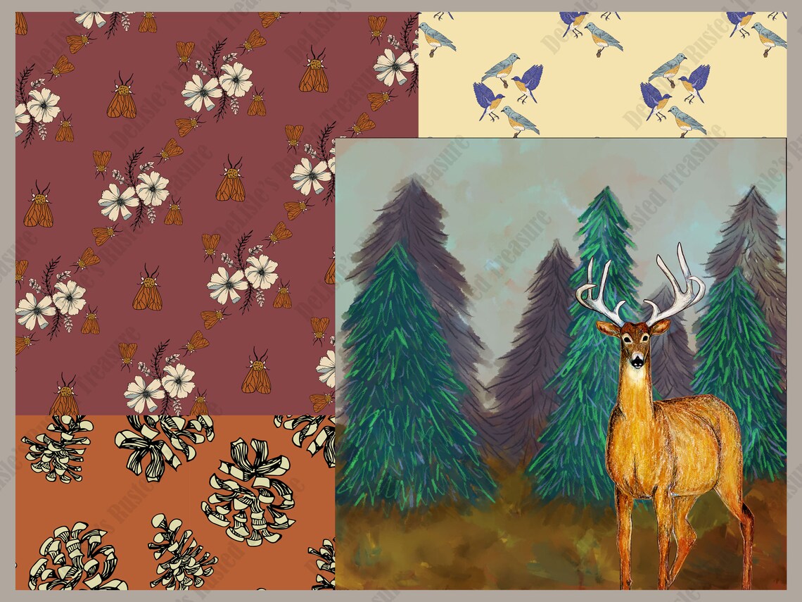 Woodland Digital Paper Bundle, Forest Animals Printables, Digital ...