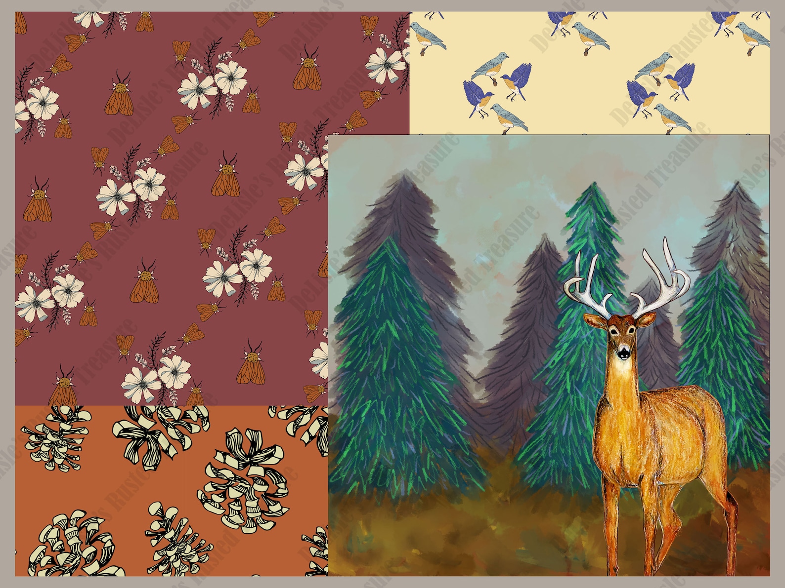 Woodland Digital Paper Bundle Forest Animals Printables - Etsy