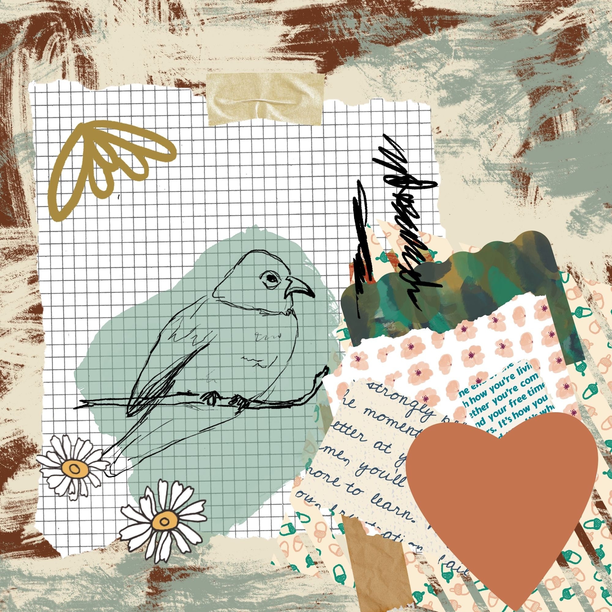 Bird Collage Art Digital Download, Bird Collage Art Print, Bird Collage ...